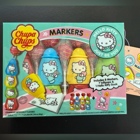 Sanrio | Other | Hello Kitty Chupa Chups8 Markers 7 Lollipops Hello ...